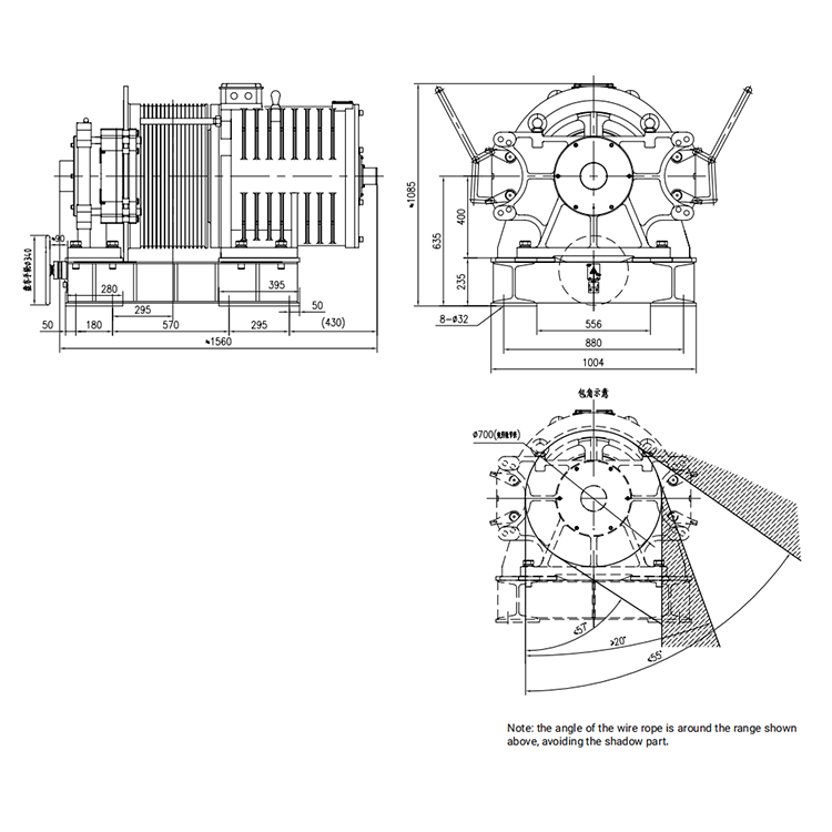 1600/2000KG GTN3 Elevator Lift Motor Gearless Elevator Traction Machine ...