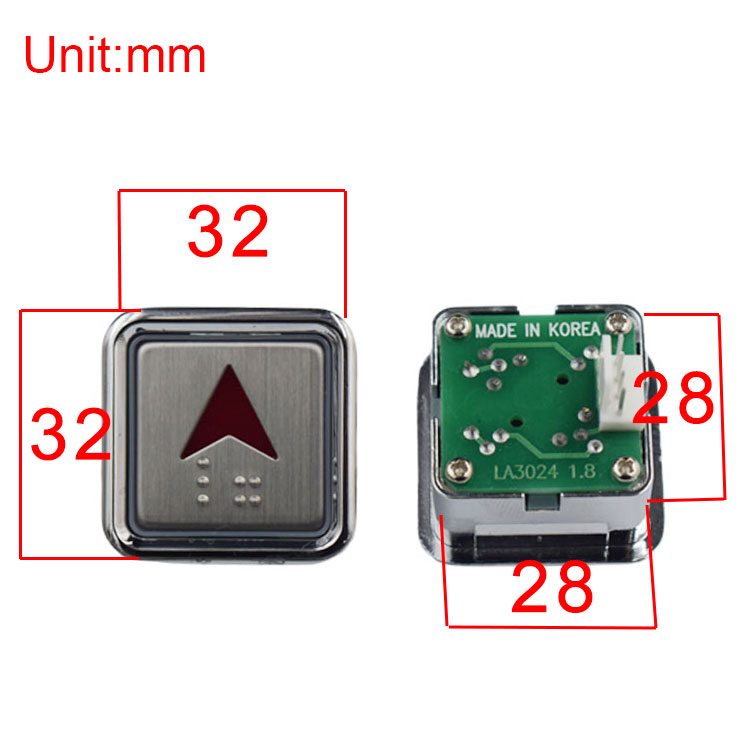 LA3024 Elevator Square Push Button with Braille